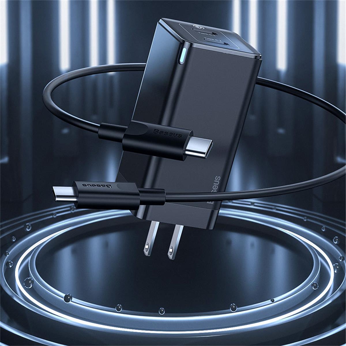 Baseus GaN2 Quick Charger C+C 45W US (With Mini Cable Type-C to Type-C ...